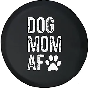 Dog Mom AF Paw Print Custom Car Spare Tire Covers Size 32 with Camera Hole