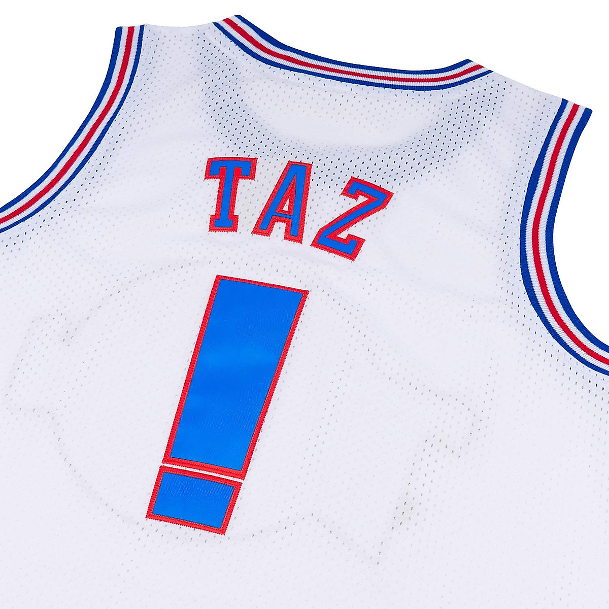 CNALLAR Mens Basketball Jerseys Taz !# Space Movie Shirts (White, Large)