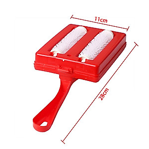 Carpet Sweeper Gadgets for Home, Twin Roller Type Multi-functional Hand-Held Brush Pet Hair Dust Scraps Paper Small Rubbish Cleaning with a Brush(Random)