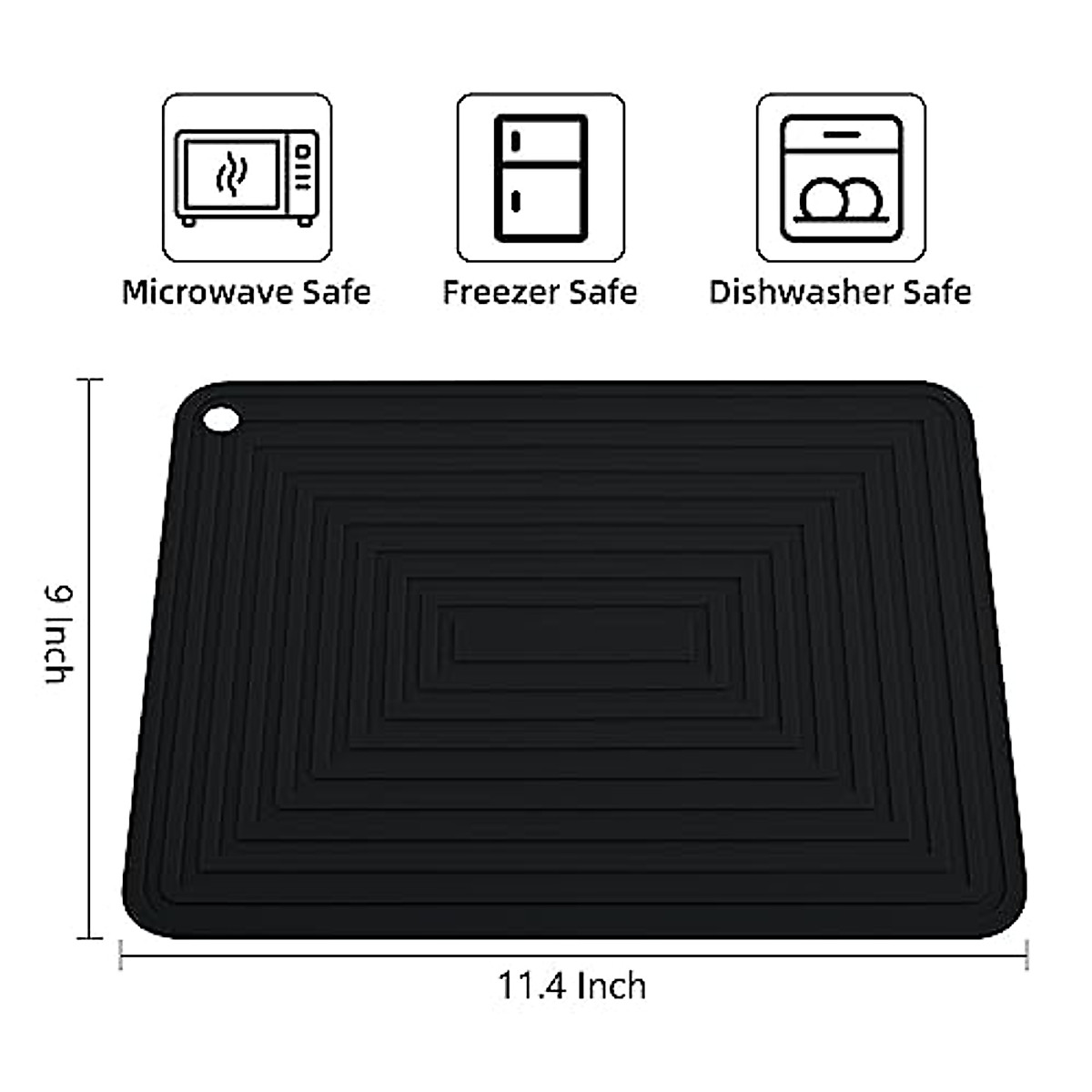 IFFMYJB Silicone Trivet Mats for Hot Pots & Pans Hot Dishes, Silicone Pot Holders, Hot Pads for Kitchen, Multipurpose Heat Resistant Mat for Silicone Hot Pads, Trivet Mat 2 Set Black