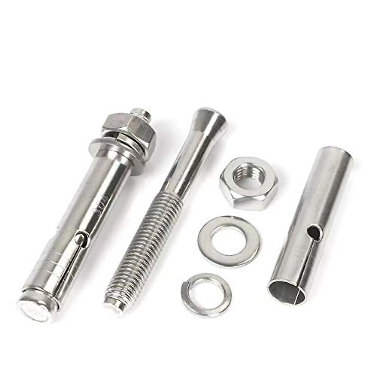 5 Pcs M6 x 50mm 304 Stainless Steel Expansion Bolt External Hex Expansion Screw Bolt Sleeve Anchor，Pool Safety Cover Expansion Bolts，for Concrete