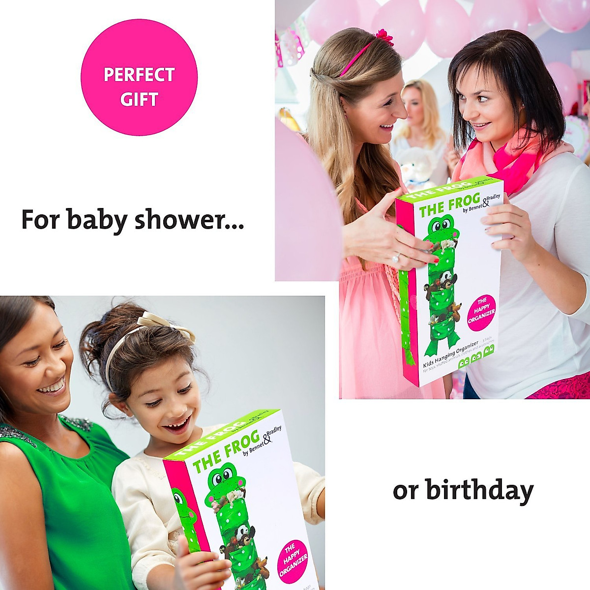 Bennet & Bradley Hanging Toy Storage | Kids Hanging Toy Storage |Closet Organizer for Baby Clothes, Stuffed Animal Storage 100% Guarantee | Includes Bonus & Luxury Gift Box