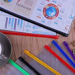 Antner 6 Pack Zippered Binder Pockets Letter Size 3 Holes Binder Pouches, Multicolor Zippers Folders Loose Leaf Document Filing Bags for 3 Ring Binders