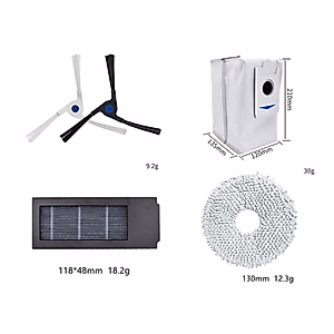 Side Brush, Mop, HEPA Filter, Dust Bag, Compatible for Ecovacs Deebot X2 / X2 Omni / X2 Pro/DEX86 Vacuum Cleaner Accessories