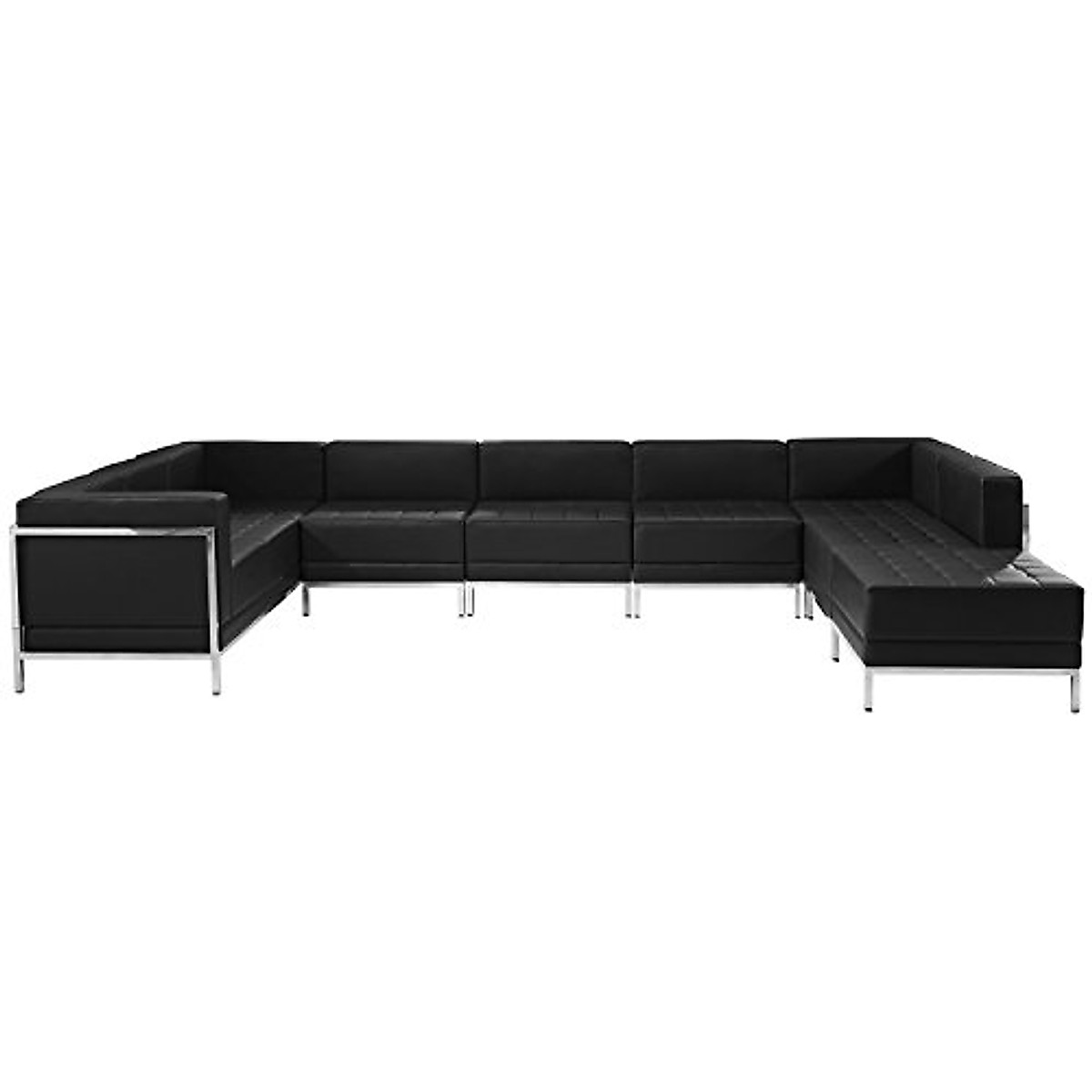 Flash Furniture HERCULES Imagination Series Black LeatherSoft U-Shape Sectional Configuration, 7 Pieces