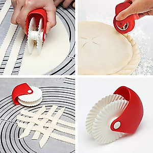 6 Pcs Pastry Wheel Decorator Cutter, Cookie Cutter Wheel Pizza Baking Beads Pie Crust Cutters, DIY Baking Cooking Tool