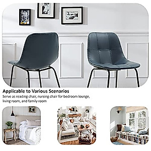 Locus Bono Faux Leather Dining Chairs, Modern Mid Century Side Chairs for Dining Room,Living Room or Kitchen, Set of 2 (Navy - Set of 2)