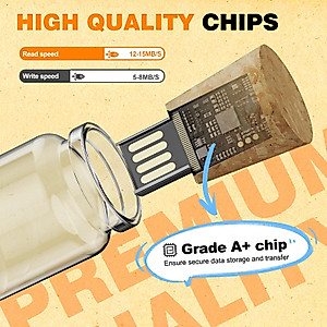 Thumb Drive 64GB Flash Drive Gift Bottle USB 2.0 Stick, Kepmem Glass Cover Jump Drive Cork Memory Sticks 64 GB, Cute Pendrive Cool Jar Zip Drive for Data Storage