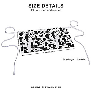 SLNFDKND Cow Print Apron with 3 Pockets Waiter Server Half Apron for Women Men Serving Restaurant Chef Adjustable Apron