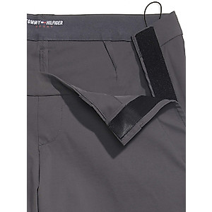 Tommy Hilfiger Men's Adaptive Seated Fit Chino Performance Short with Adjustable Waist, Dark Ash, 40