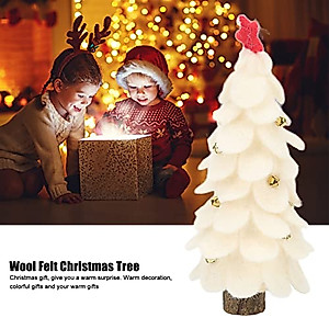 AMONIDA Wool Felt Christmas Tree Xmas Desktop Decoration Holiday Window Scene Green 2023 White Ornament Wool Felt, Log Cute Decorated for Decorative Pendants, Drops & Finials
