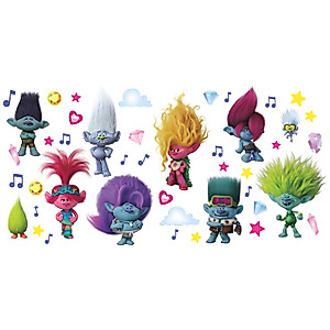 DreamWorks Trolls 3 Band Together with Glitter Wall Decal by RoomMates, RMK5435SCS
