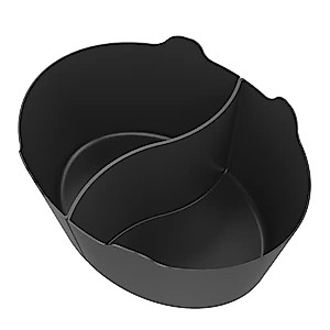 KSUYICA Crock Pot Divider Insert Silicone, Slow Cooker Dividers Silicone Liners Fit 6-8 Qt Crockpots, Reusable BPA Free Leakproof crock pot liner Accessories Cooking Liner for Most Slow Cooker (Black)