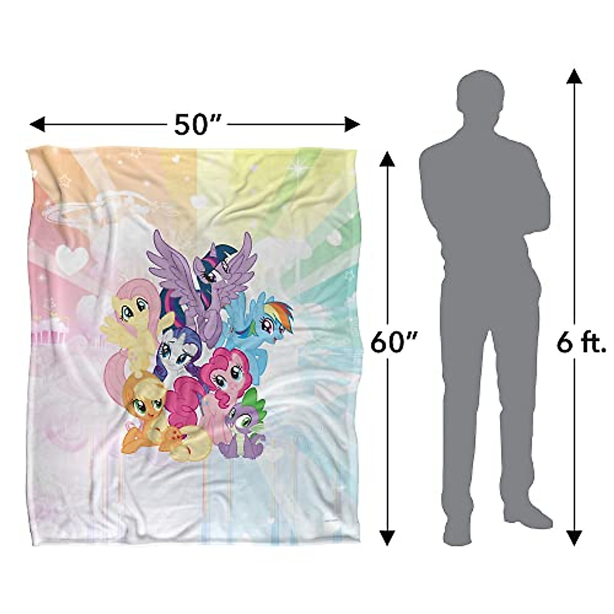 My Little Pony Tv Pony Group Officially Licensed Silky Touch Super Soft Throw Blanket 50" x 60"
