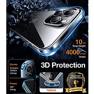 TORRAS Crystal Clear Designed for iPhone 14 Pro Max Case, [Ultra-Thin] [Anti-Yellowing] [Military Drop Protective] Slim Soft Silicone TPU Cover for iPhone 14 ProMax Case 6.7 Inch, Clear