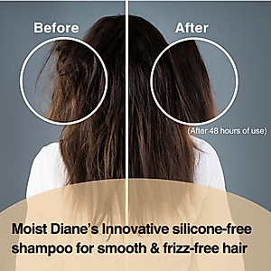 Moist Diane Natural Hair Shampoo with Pump for Damaged, Colored, Dry Hair, Japanese Hydrating & Moisturizing Organic Hair Treatment, Sulfate& Silicon Free, Extra Smooth & Straight, 450ml/15.2 fl.oz