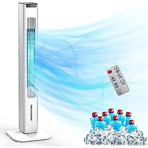 41'' Portable Air Conditioners, 3-1 Evaporative Air Cooler w/Remote, 15H Timer, 90° Swing, Portable AC with 1700ML Water Tank, 8 Ice Boxes, 3 Modes 3 Speeds Cooling Tower Fan For Room Home Office