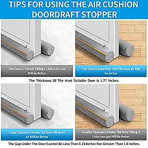 PearlLives Door Draft Stopper for Bottom of Door Air Cushion Bottom Door Seal Under Door Draft Blocker Door Sweep Dust and Noise Blocker (Grey, 30-32INCH)