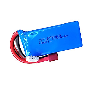 LIZHOUMIL 11.1v 1200mah Lithium Battery with T Plug Compatible for Wltoys Wl915-a High Speed Vehicle F1 Racing Boat Parts RC Battery 1200MAH