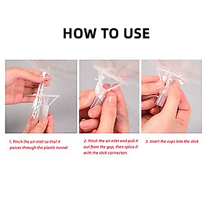 Balloon Sticks with Cups 30 Packs,16inch Long Clear Bobo Balloon Holder for Wedding Birthday,Party,Anniversary,Baby Shower(Clear)