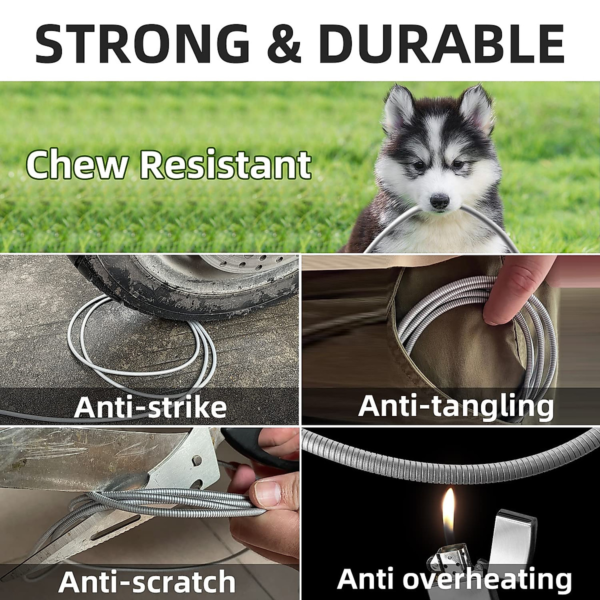 METZONIC Charger Cable [2 Pack, 6.6 Ft] Metal 304 Stainless Steel Braided USB Charging Cable High Speed Connector Data Sync Transfer Cord