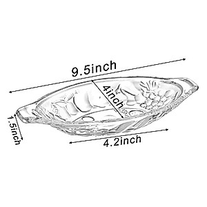 SOUJOY 8 Pack Boat Plate, 8oz Acrylic Splits Bowl, Clear Sundae Serving Dish for banana split, ice cream, Fruits, Yogurt, Brownies, Snack