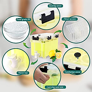 1 Gallon Drink Dispenser For Fridge,Beverage Dispenser With Spigot. Milk,Lemonade Dispenser,Juice Containers With Lids For Fridge, Parties And Dairly Use，100% Sealed And Filter screen
