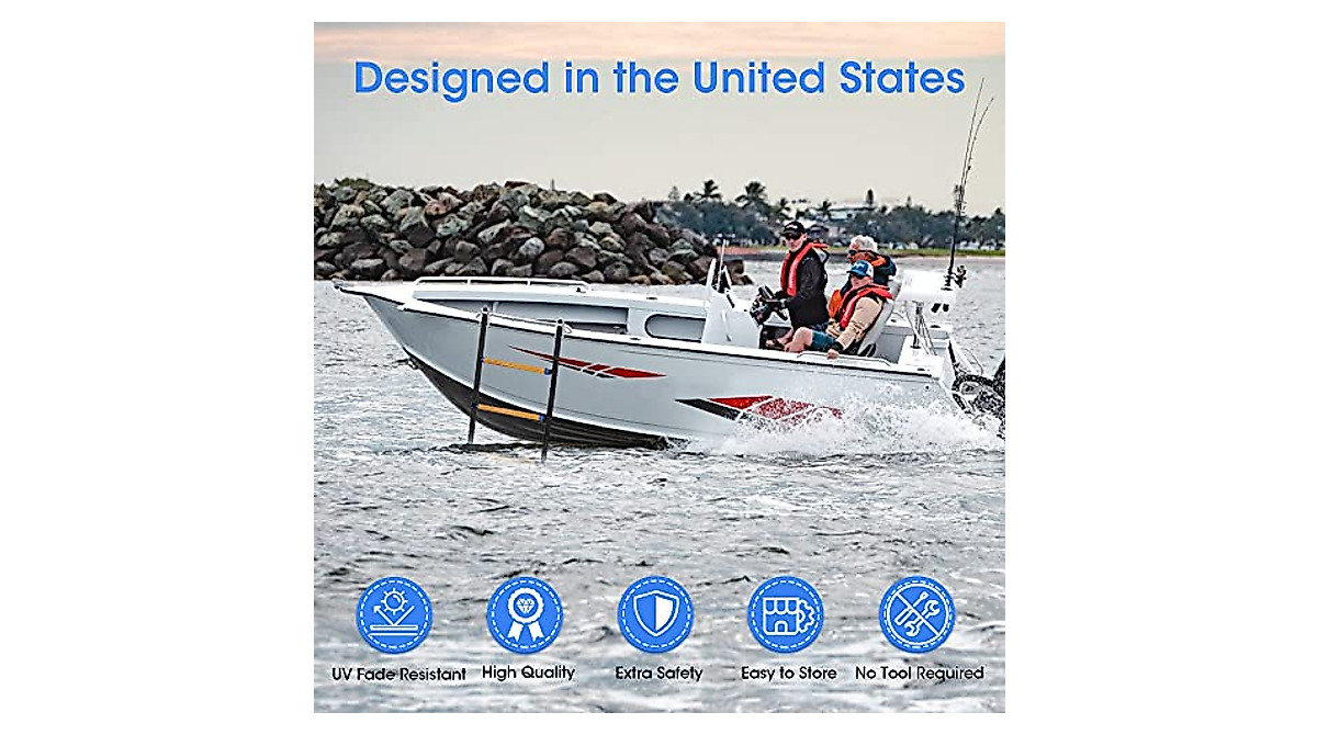 4-Step Portable Boat Rope Ladder for Safety & Stability