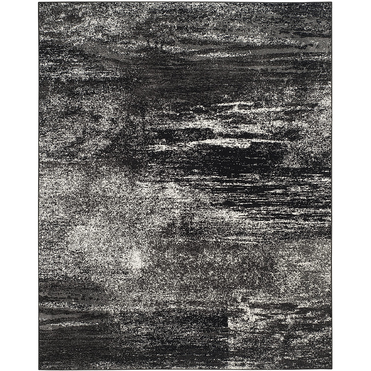 SAFAVIEH Adirondack Collection Area Rug - 10' x 14', Silver & Black, Modern Abstract Design, Non-Shedding & Easy Care, Ideal for High Traffic Areas in Living Room, Bedroom (ADR112A)