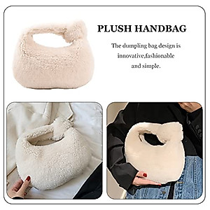 Faux Fur Bag Fashion Plush Dumpling Bag Fluffy Purse Shearling Handbag for Women