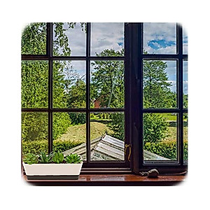 Skelang 3 Pcs Rectangular Plant Pot, 12" Watering Plant Container with Drainage Hole, Window Planter Box with Saucer for Succulents, Flowers, Indoor Plants, African Violets