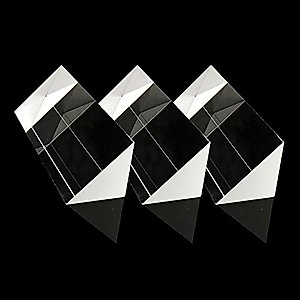 Glass Triangular Prisms for Refraction Education in Classrooms, Great Spectrum Rainbow Maker, 3 Pack