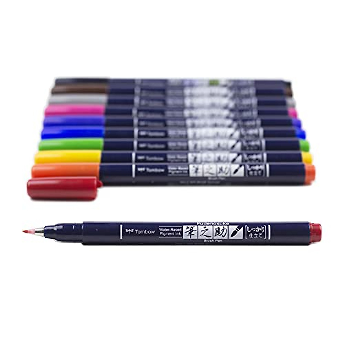 Tombow 56429 Fudenosuke Colors Brush Pens, 10-Pack