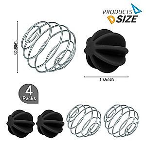 Shaker Balls Shaker Bottle Ball Replacement Milkshake Protein Powder Whisk Ball for Shaker Cup Bottle (4 Pcs Stainless Steel+ Black Plastic)