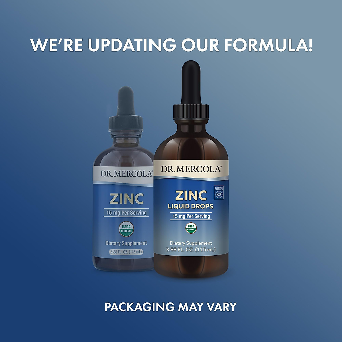 Dr. Mercola Organic Zinc Liquid Drops, 15 mg per Serving, 3.88 fl oz (115 ml), about 28 Servings, Dietary Supplement, Supports Immune and Organ Health, Non GMO, USDA Organic, NSF Certified