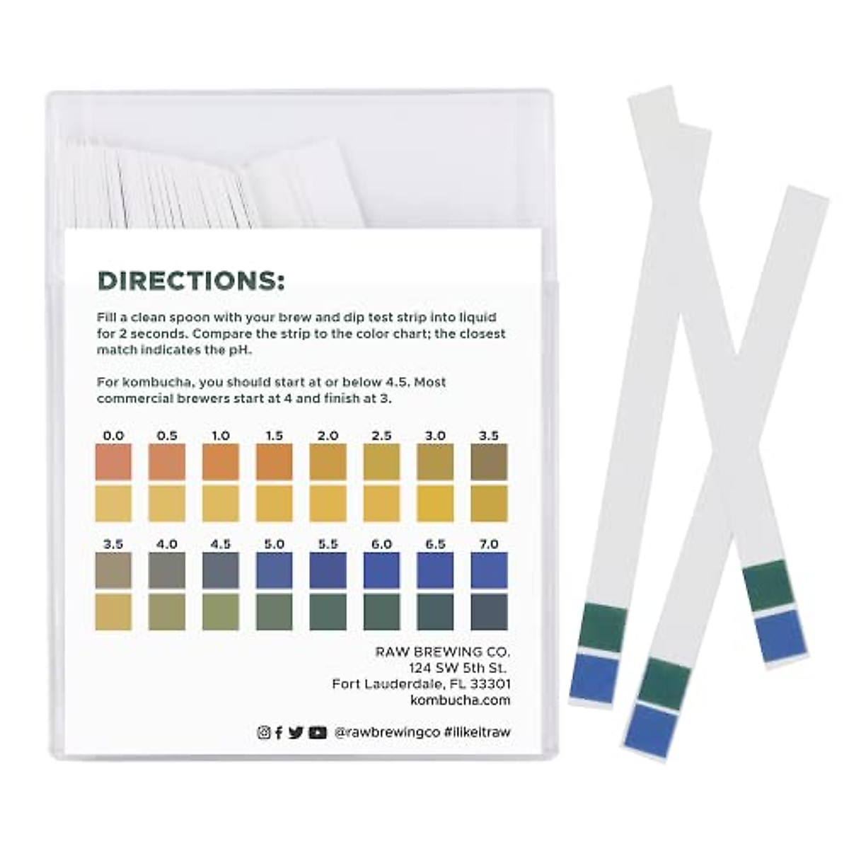 Kombucha.com pH Test Strips for Brewing, Distilling, and Fermentation (100 Test Strips, 0-7 pH Range)