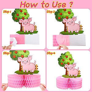 6 Pieces Farm Animals Honeycomb Centerpieces Farm Themed Cake Balls Table Toppers Barn Party Supplies Indoor and Outdoor 3D Table Decorations for Farm Animals
