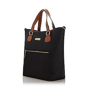 JOY & IMAN Alexandria Leather Tote Crossbody Zip Pockets Cognac NEW 539-083