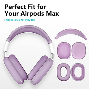 Filoto Case for Airpods Max Headphones, Silicone Cover for Apple Airpod Max,Accessories Cases (Lavender Purple)