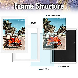 AUEAR, A4 Picture Frame White Set of 2, 8.3x11.7 Frame Wall Mounted Horizontal And Vertical
