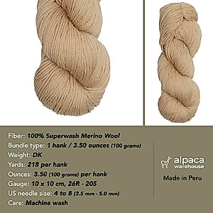 Meriwash - 100% Superwash Merino Wool Yarn 100 Grams Hank DK Weight - Sourced Directly from Peru - Heavenly Soft and Perfect for Knitting and Crocheting (Petrol Blue)