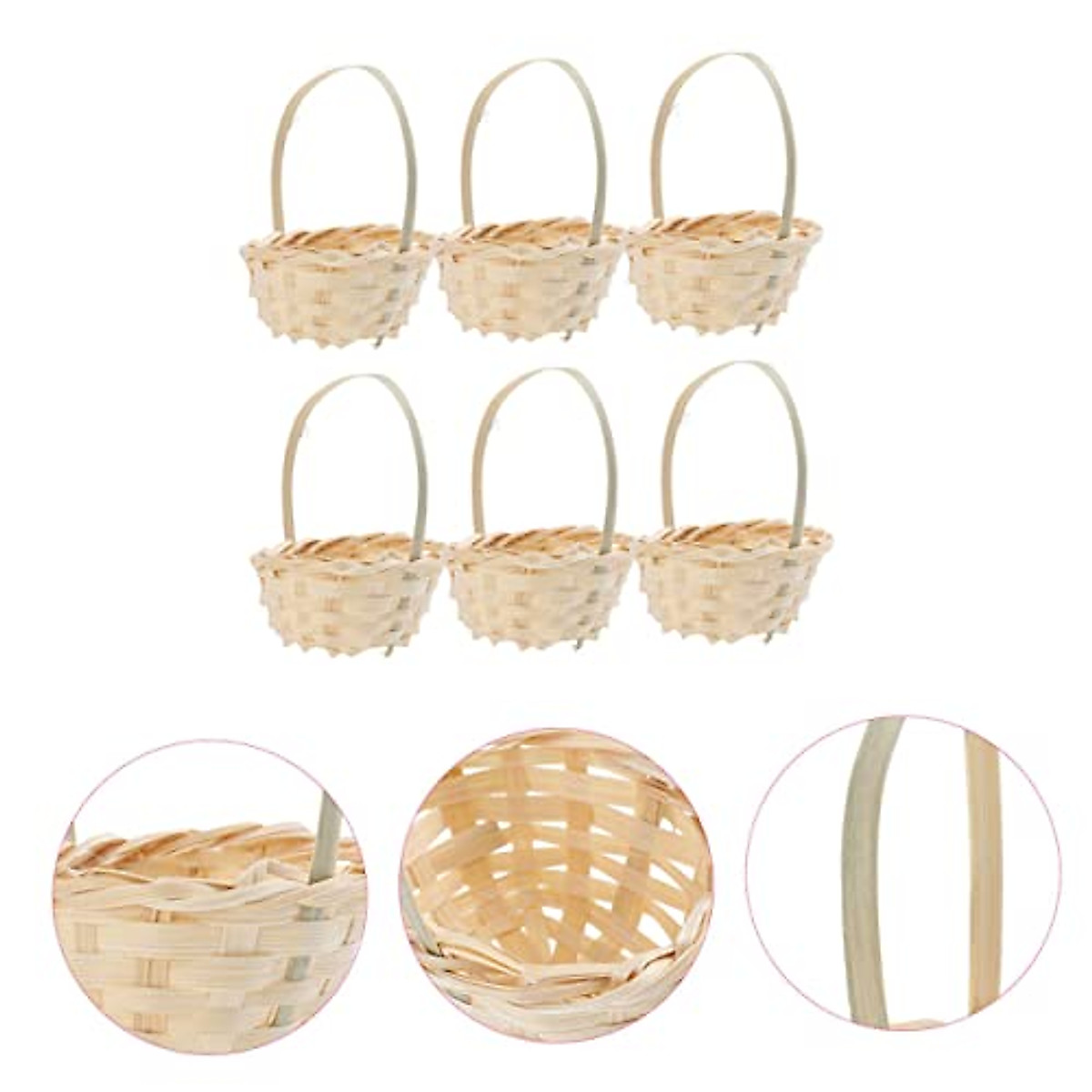 Cabilock 18 pcs mini flower basket candy gift baskets picnic basket wicker hamper doll bread baskets decoration for home flower vases decorative home décor wooden bamboo craft basket