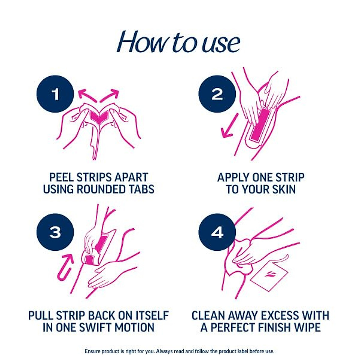 Veet Leg and Body Hair Remover Cold Wax Strips, 40 ct (Pack of 2)