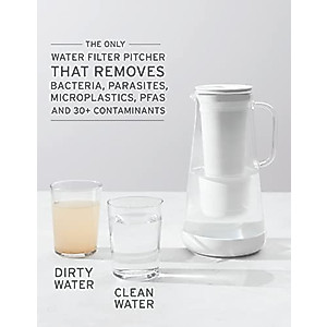 LifeStraw Home Pitcher Glass and Silicone Base 7 cup Pebble