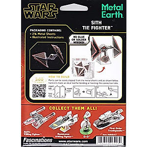 Fascinations Metal Earth Star Wars Rise of Skywalker Sith Tie Fighter 3D Metal Model Kit
