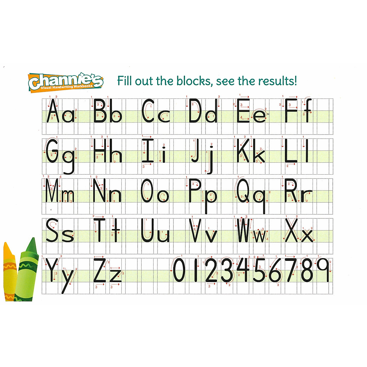 Channie’s All-in-One Visual Handwriting & Math Workbook Set for Pre-Kindergarten - 1st Grade Elementary School Students (5 Pack)