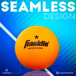 Franklin Sports Ping Pong Balls - Official Size + Weight Orange 40mm Table Tennis Balls - One Star Professional Ping Pong Balls - Durable High Performance Ping Pong Balls - Orange - 6 Pack