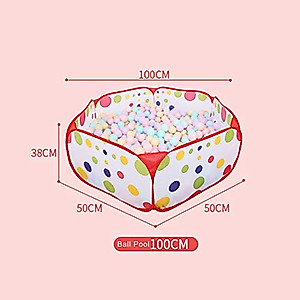 UHBGT Baby Playpen Foldable, Indoor & Outdoor Play Space Play Portable Playard with Bag, Versatile Play Space Children Playpen Hexagon Polka Dot for Garden/Backyard/Home