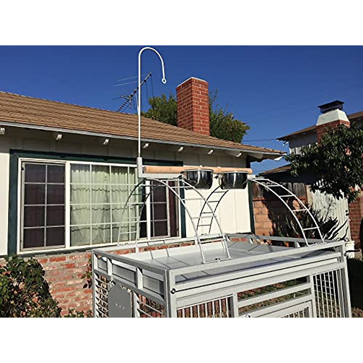 4 Size, Castle PlayTop Parrot Cage for Large Macaws Cockatoos African Grey Amazon (40" x 30" x 72"H White Vein)