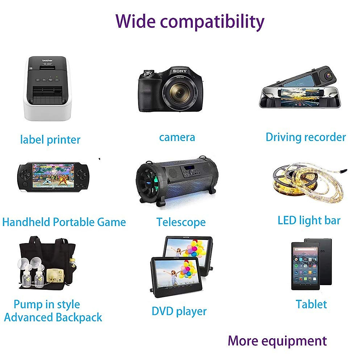 DC 12V 2A Car Charger Universal Power Cord Cigarette Lighter for Portable RCA DVD Player, Sylvania, DBPOWER, GPS, Bluetooth Speakers, Spectra S1 Breast Pump, Label Maker, Camera, Snailax Seat Cushion